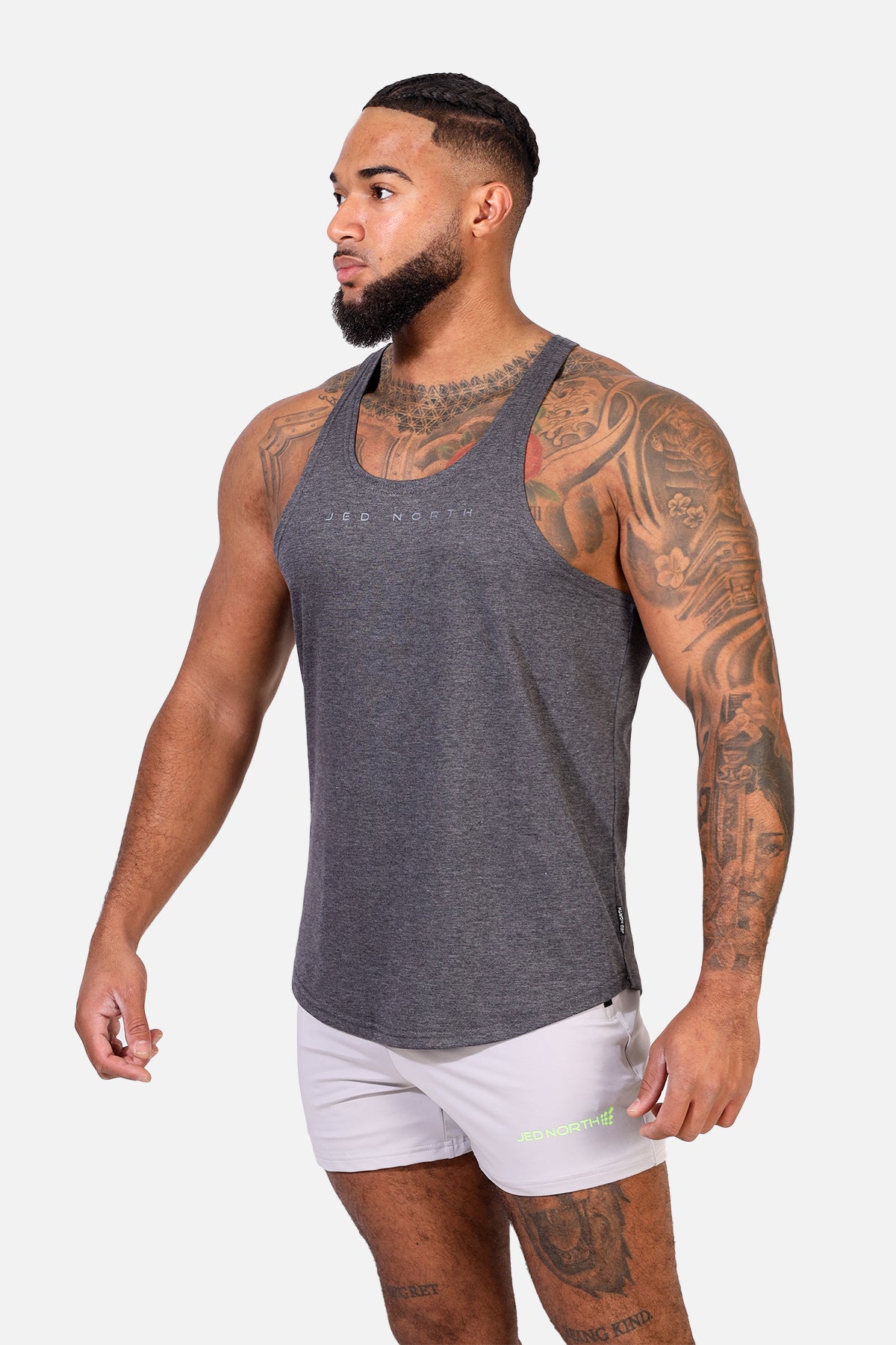Classic Bodybuilding Racerback Stringer - Heather Gray – Jed North Canada